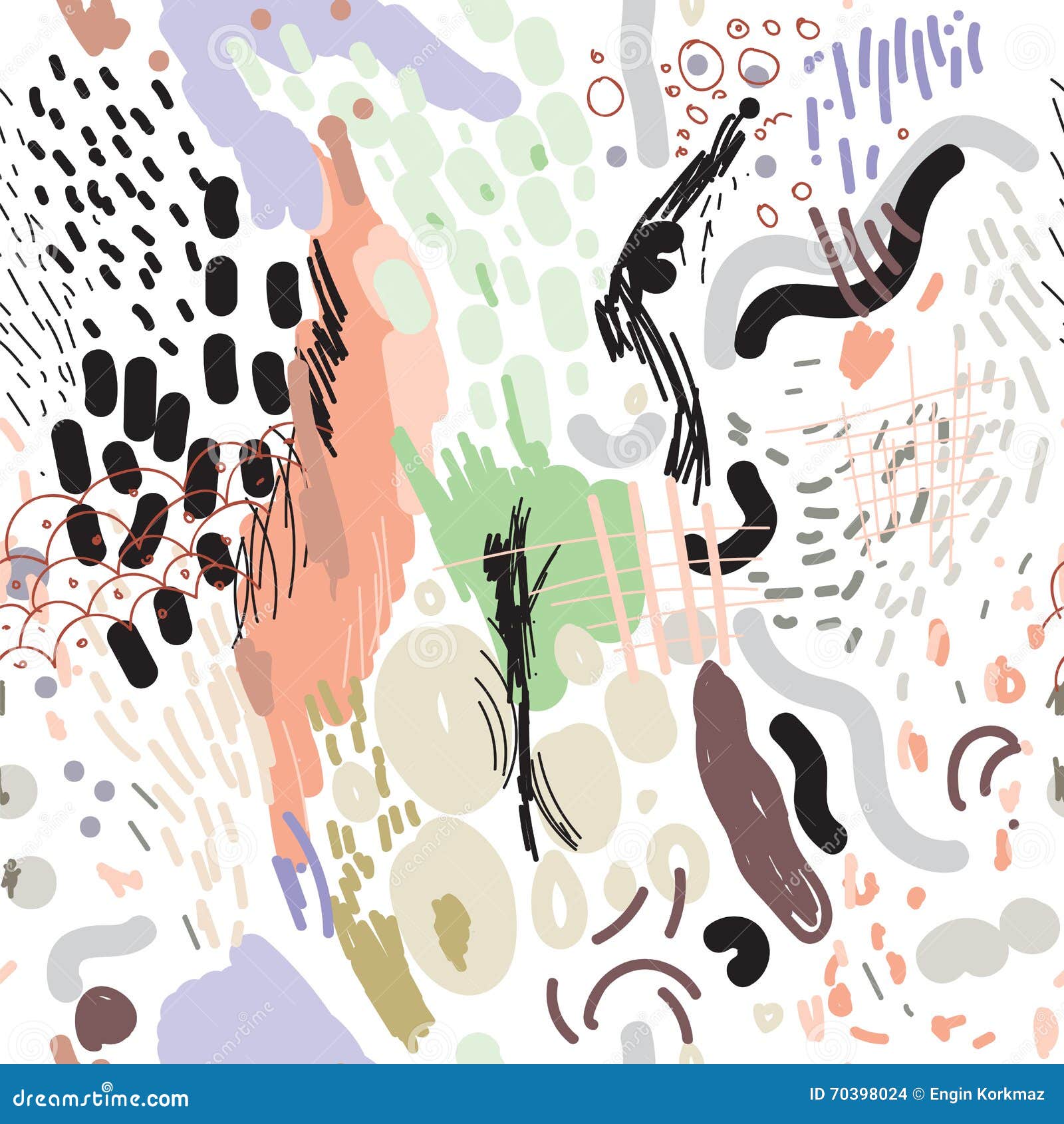 Digital Brush Strokes Seamless Pattern Stock Vector - Illustration of ...