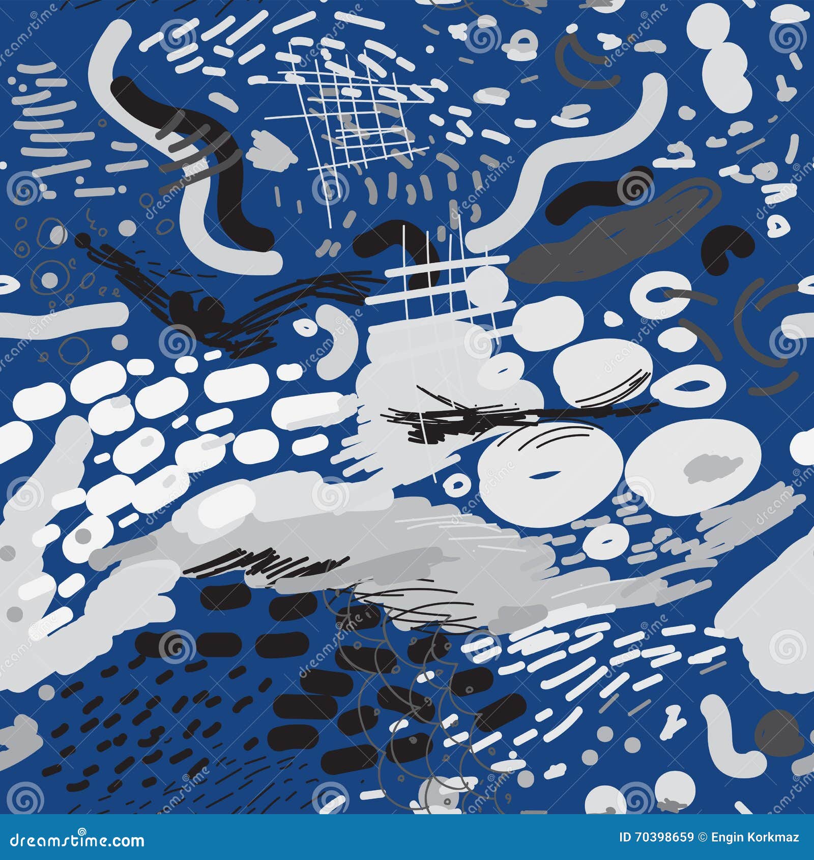 Digital Brush Strokes Seamless Pattern Stock Vector - Illustration of ...