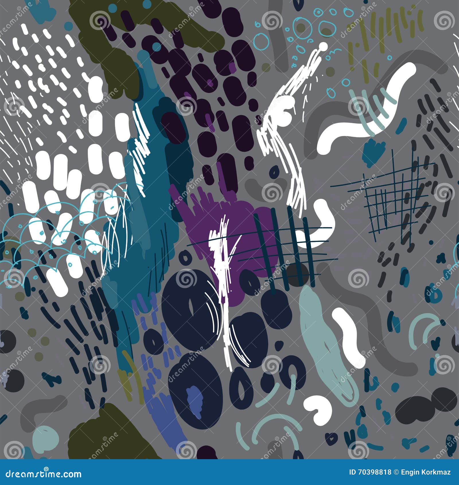 Digital Brush Strokes Seamless Pattern Stock Vector - Illustration of ...