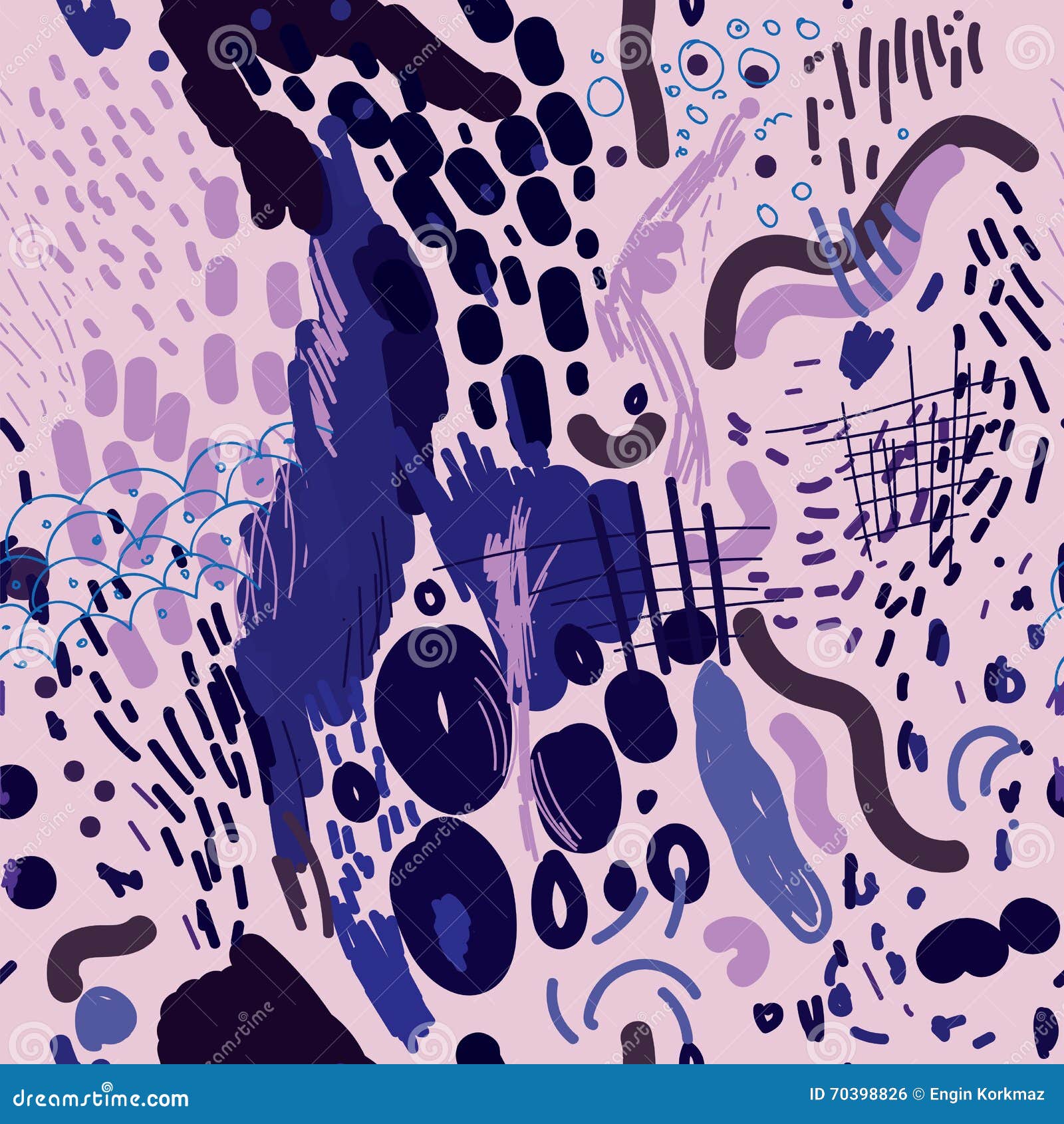 Digital Brush Strokes Seamless Pattern Stock Vector - Illustration of ...