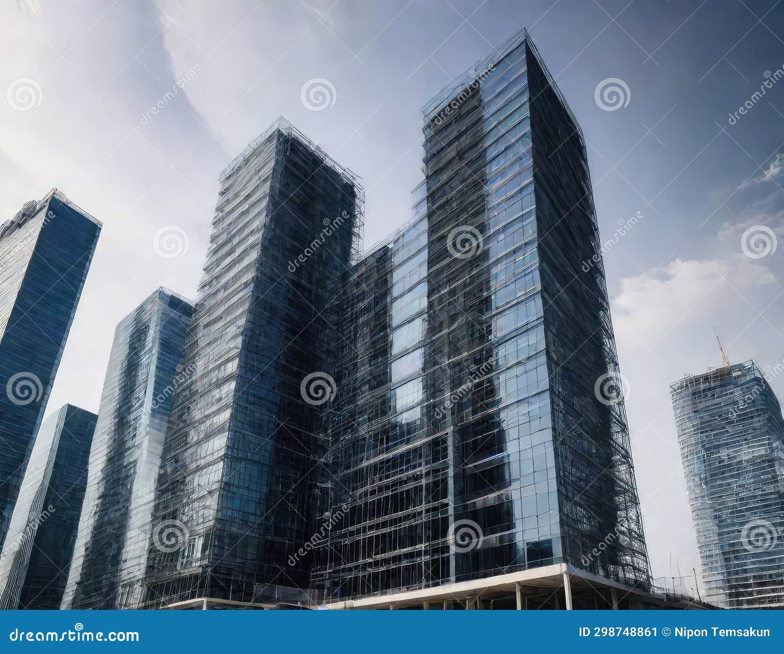 Digital Building Construction Engineering with Double Exposure Graphic ...