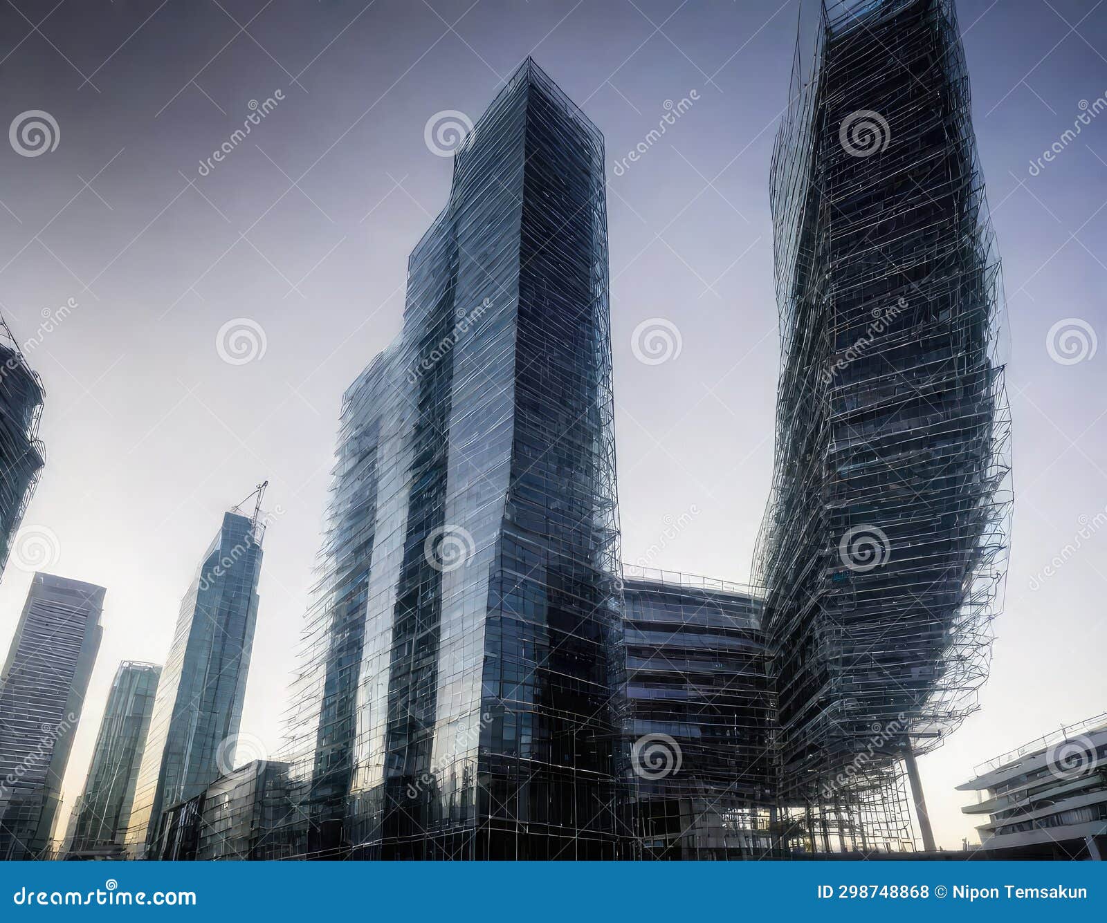 Digital Building Construction Engineering with Double Exposure Graphic ...