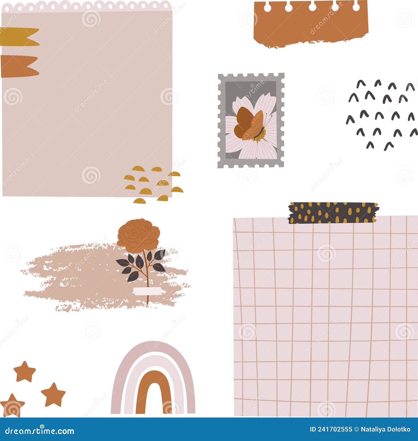 Digital Bullet Journaling. Paper Notes, Stickers, Banners, Flags, Washi ...