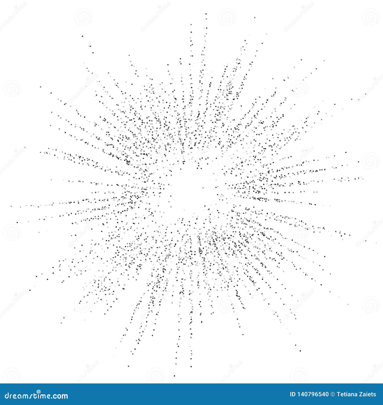 Digital Burst Pattern with Multiple Dots. Explosion Consist of Black ...