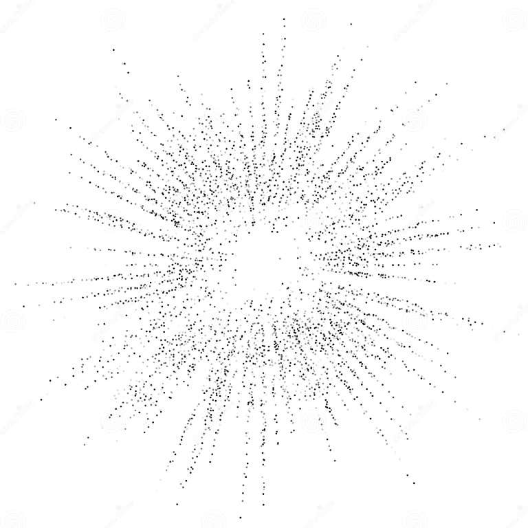 Digital Burst Pattern with Multiple Dots. Explosion Consist of Black ...