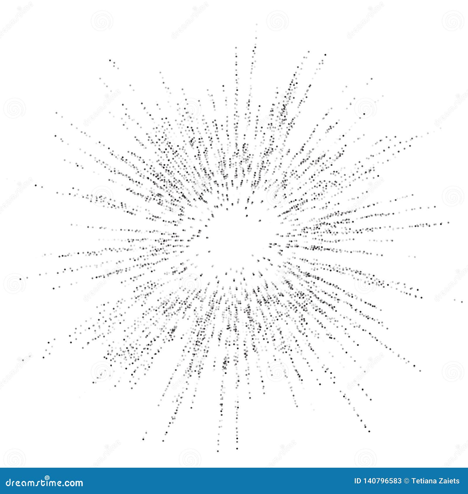 Digital Burst Pattern with Multiple Dots. Explosion Consist of Black ...