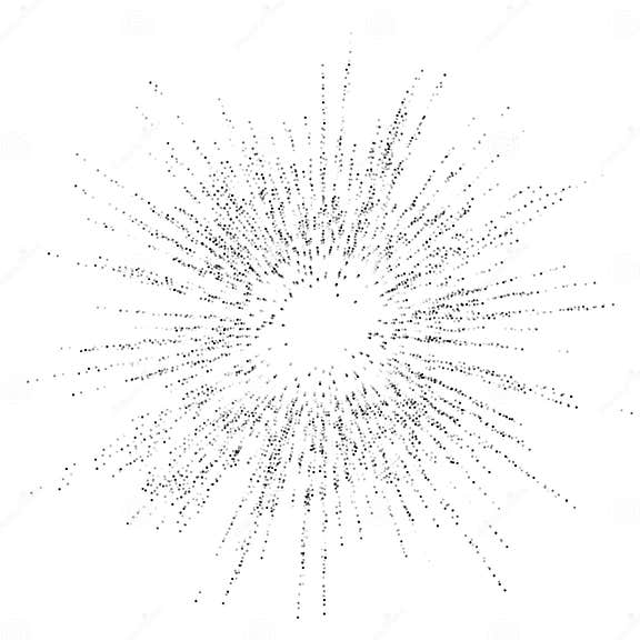 Digital Burst Pattern with Multiple Dots. Explosion Consist of Black ...