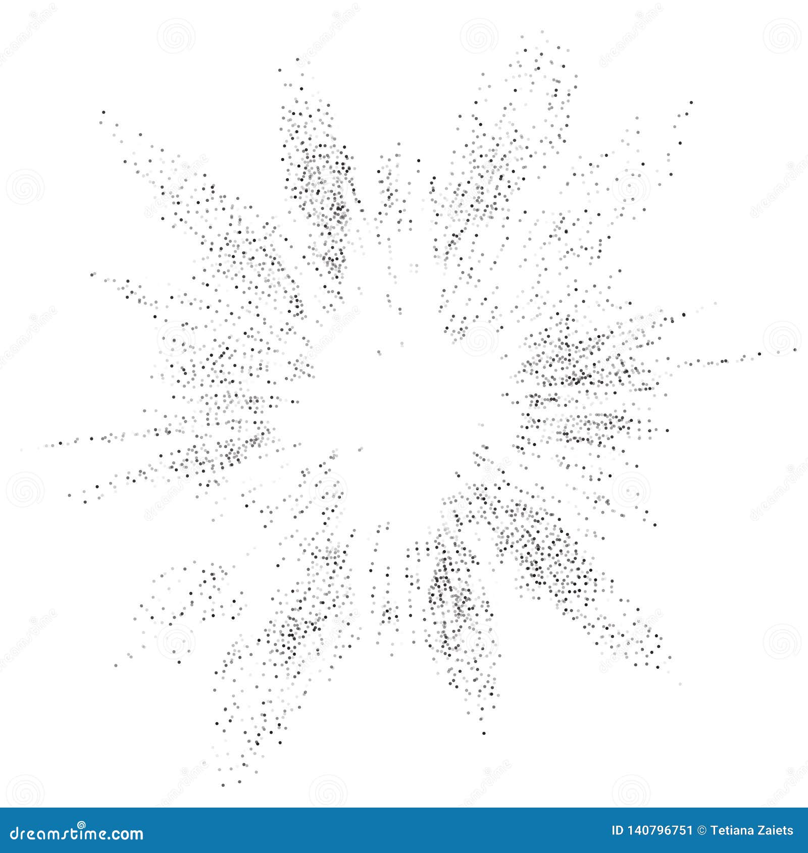 Digital Burst Pattern with Multiple Dots. Explosion Consist of Black ...