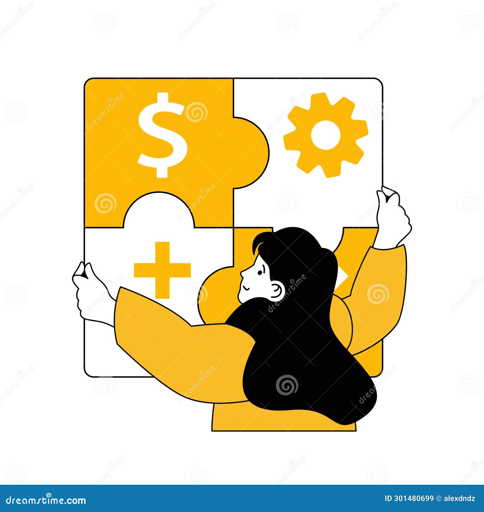 Digital Business Concept with Cartoon People in Flat Design for Web ...