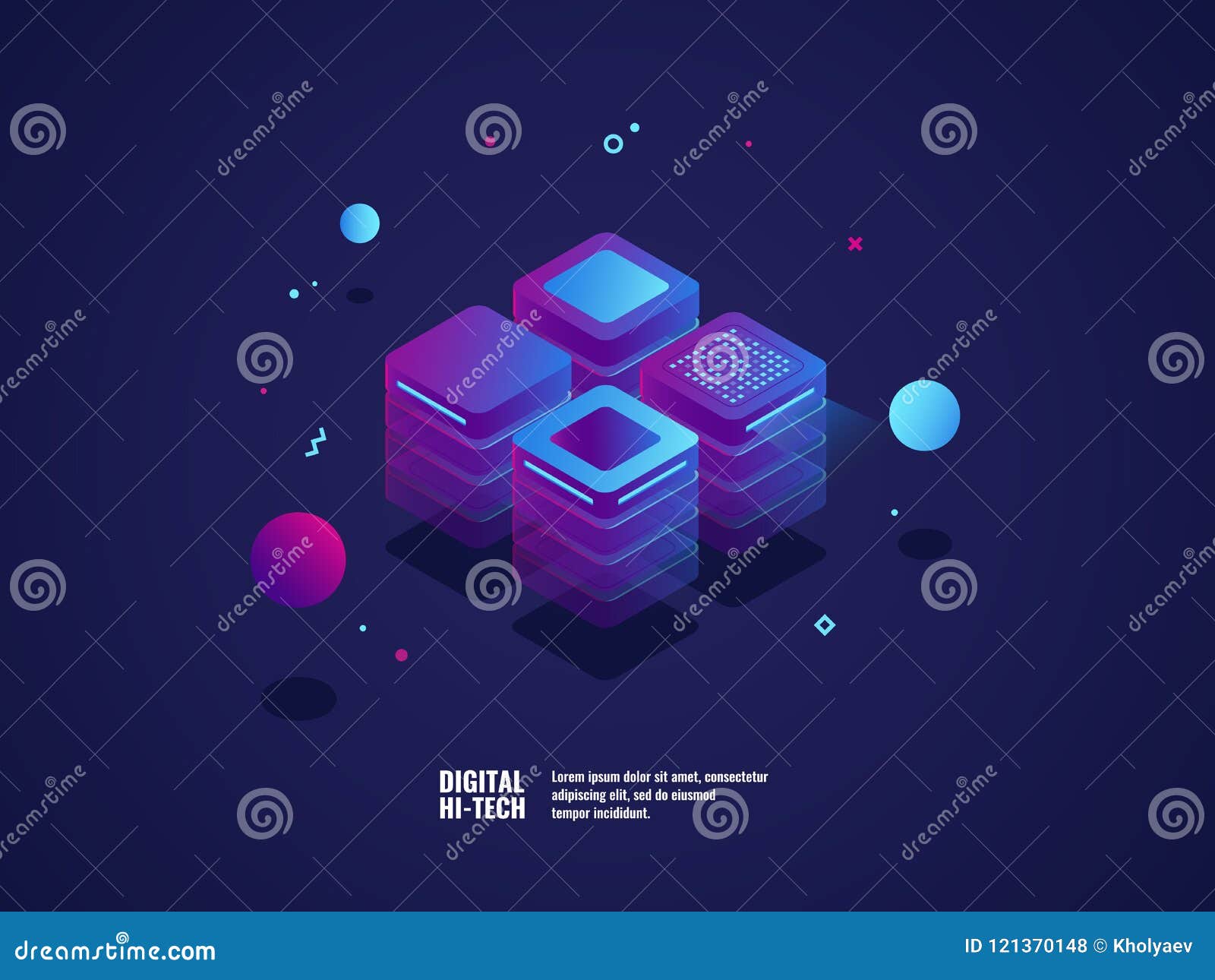 Digital Business Concept Server Room Datacenter And Database Icon
