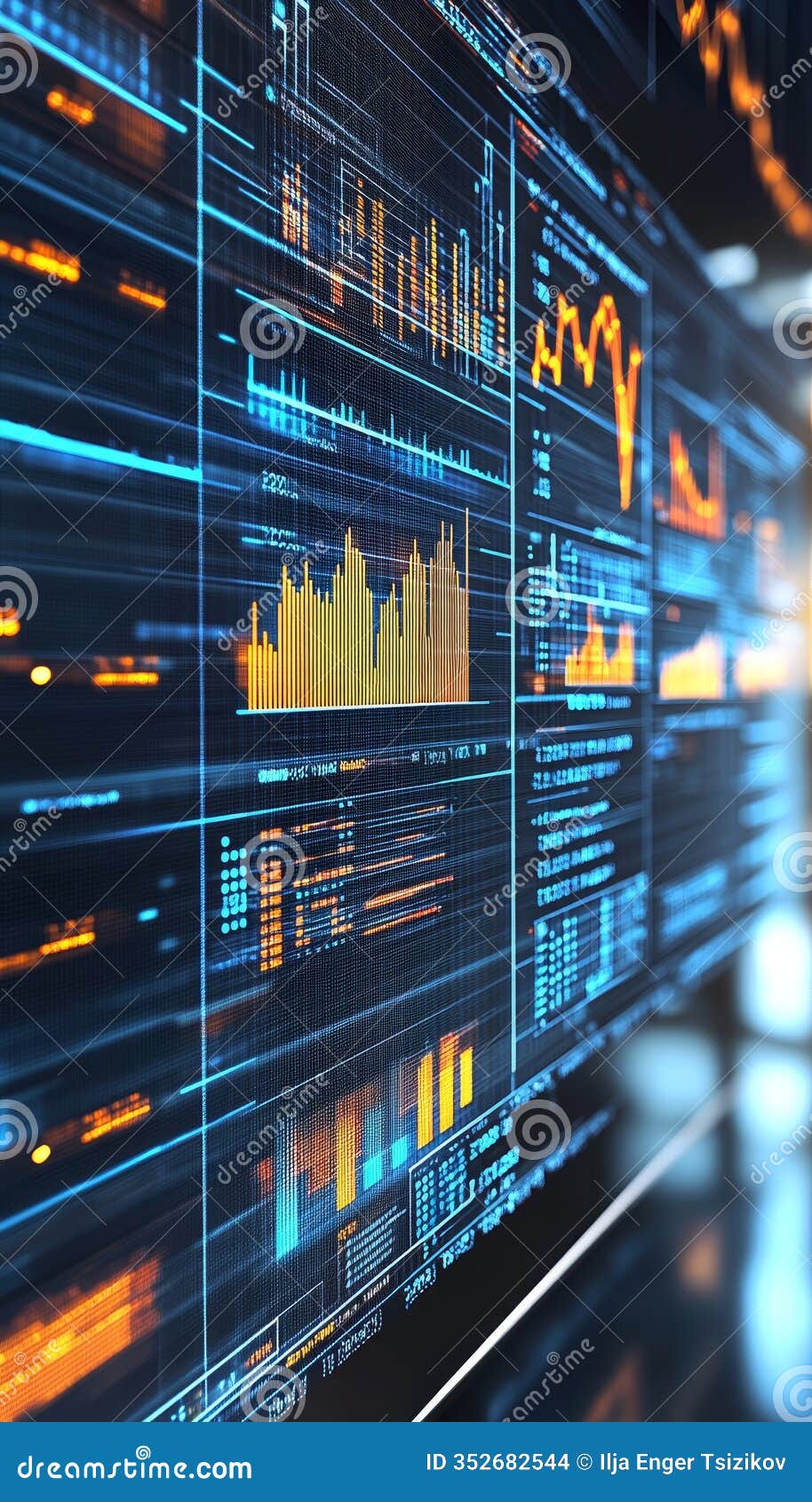 Digital Business Growth, Illustrated by Colorful Graphs and Data ...