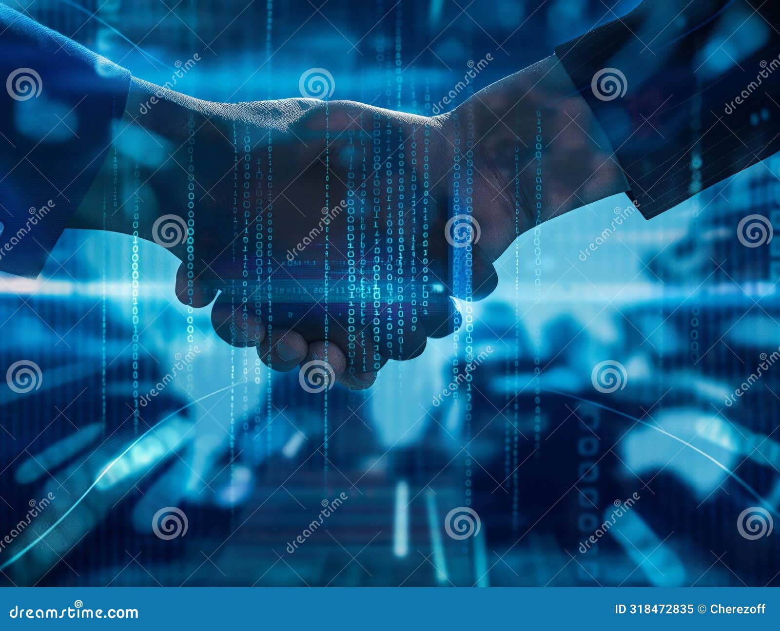 Digital Business Handshake stock image. Image of corporate - 318472835