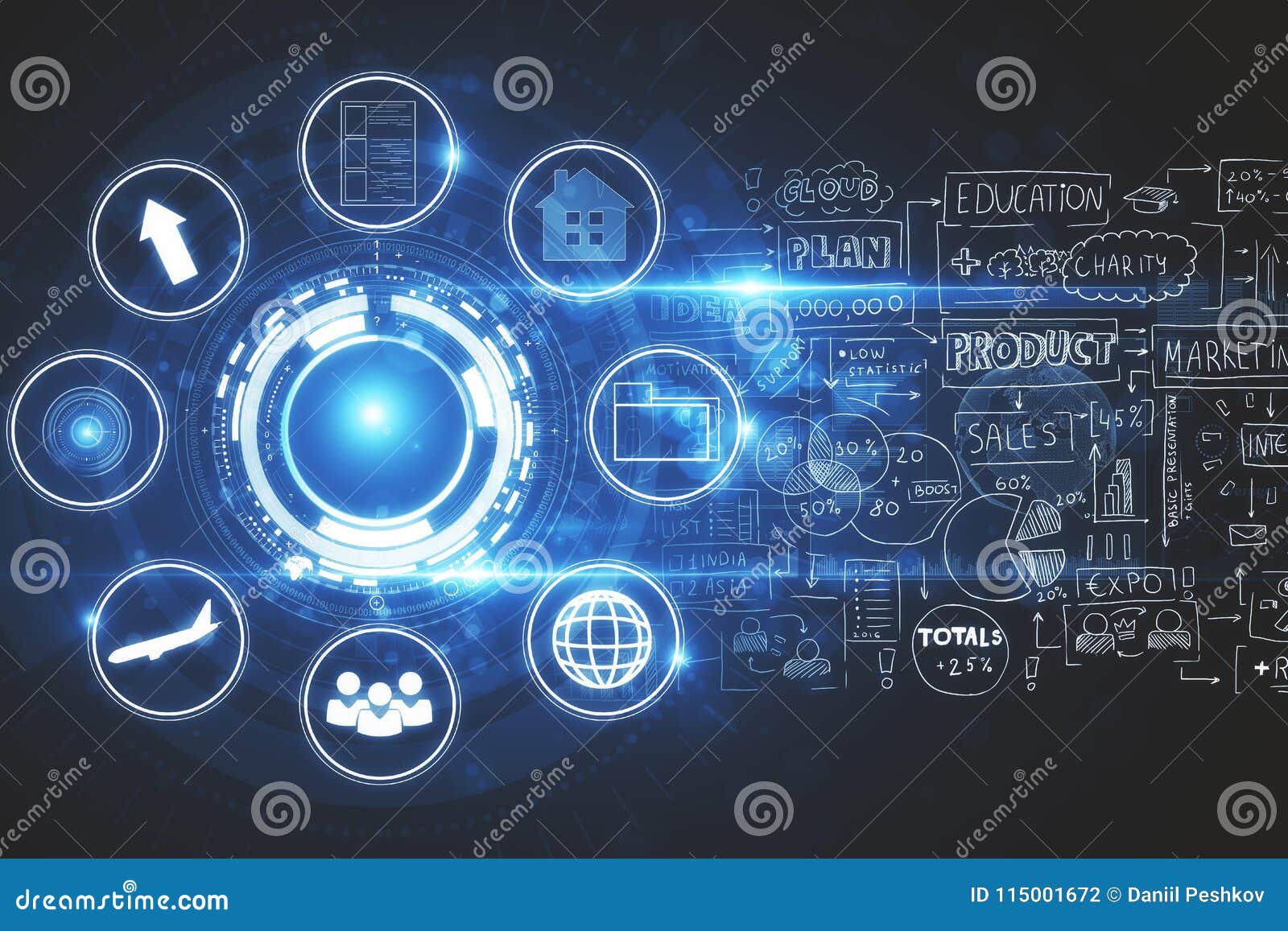 Digital Business Interface Texture Stock Illustration - Illustration of ...