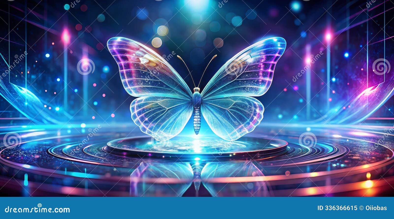 Butterfly Holographic Seamless Pattern. Repeating Border Butterflys ...