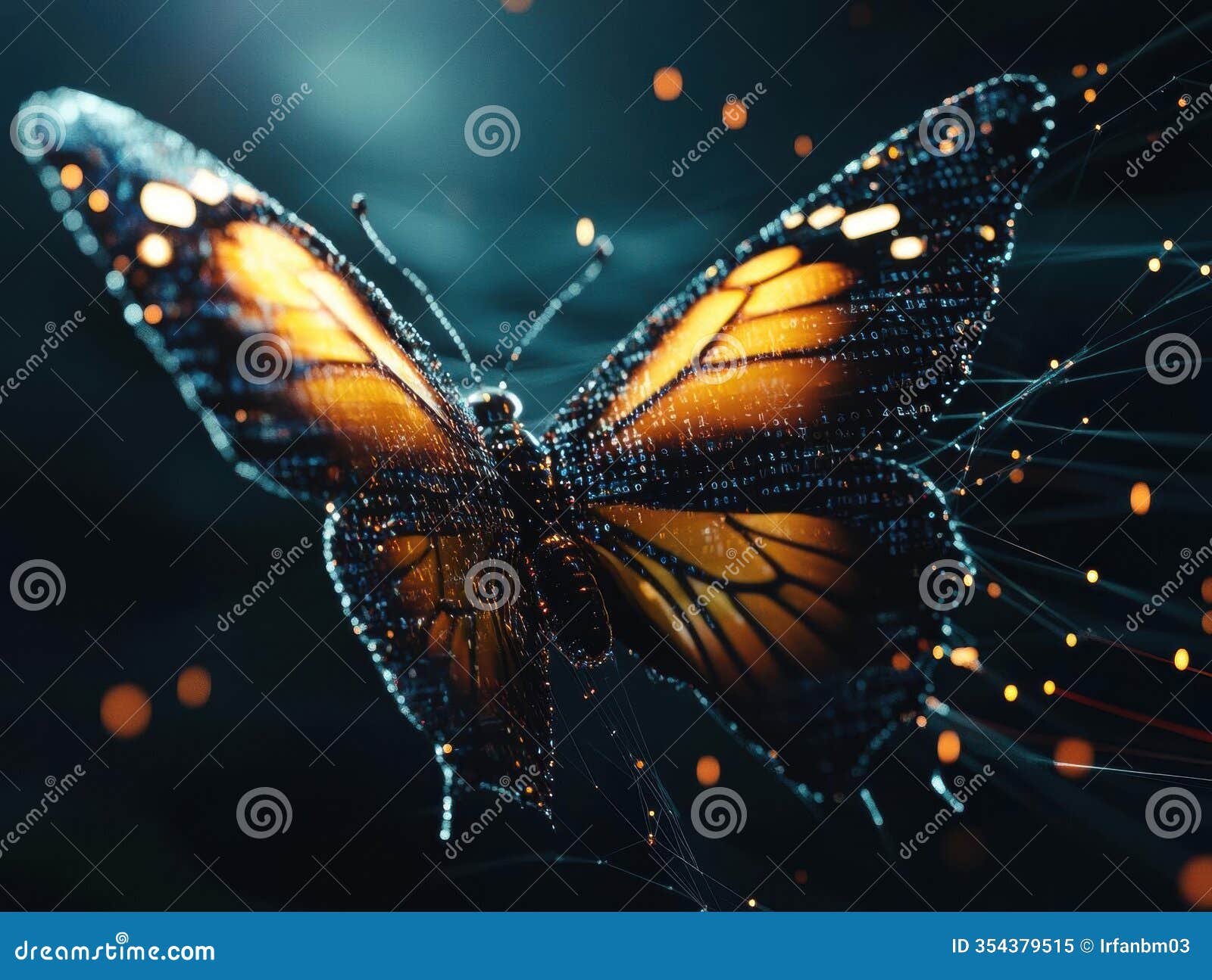 Digital Butterfly, a Metamorphosis of Code and Nature Stock Image ...