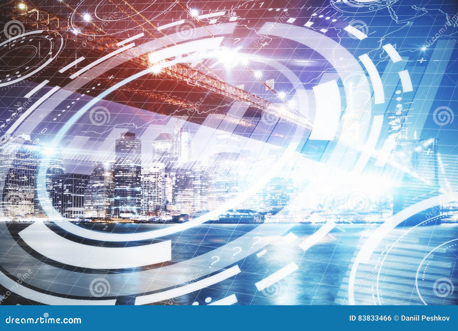 Digital Button on City Background Stock Illustration - Illustration of ...