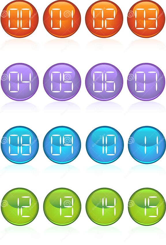 Digital Buttons stock vector. Illustration of count, icons - 9329974