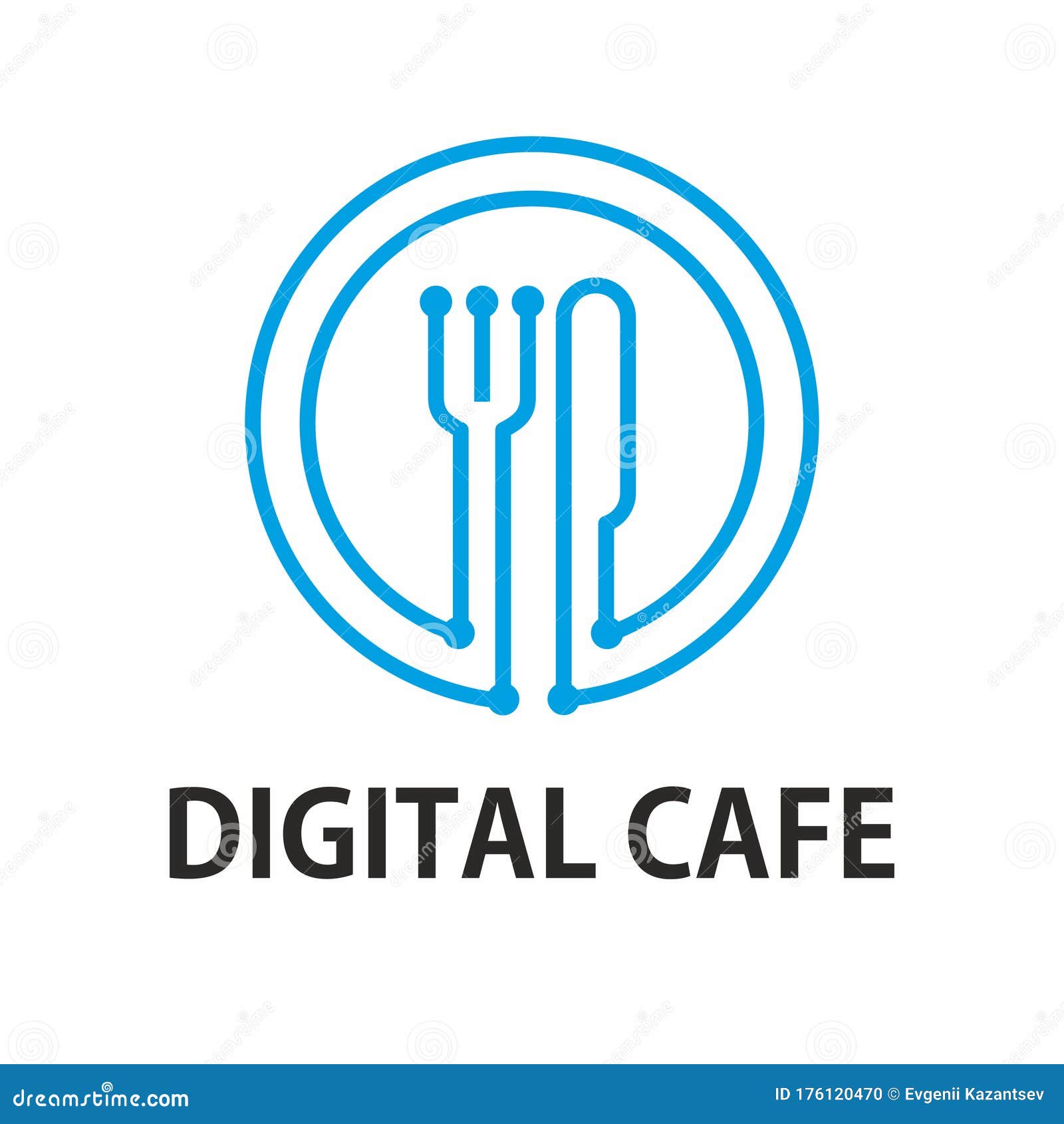 Digital Cafe Logo. Brand for Cafe or Restaurant Stock Vector ...