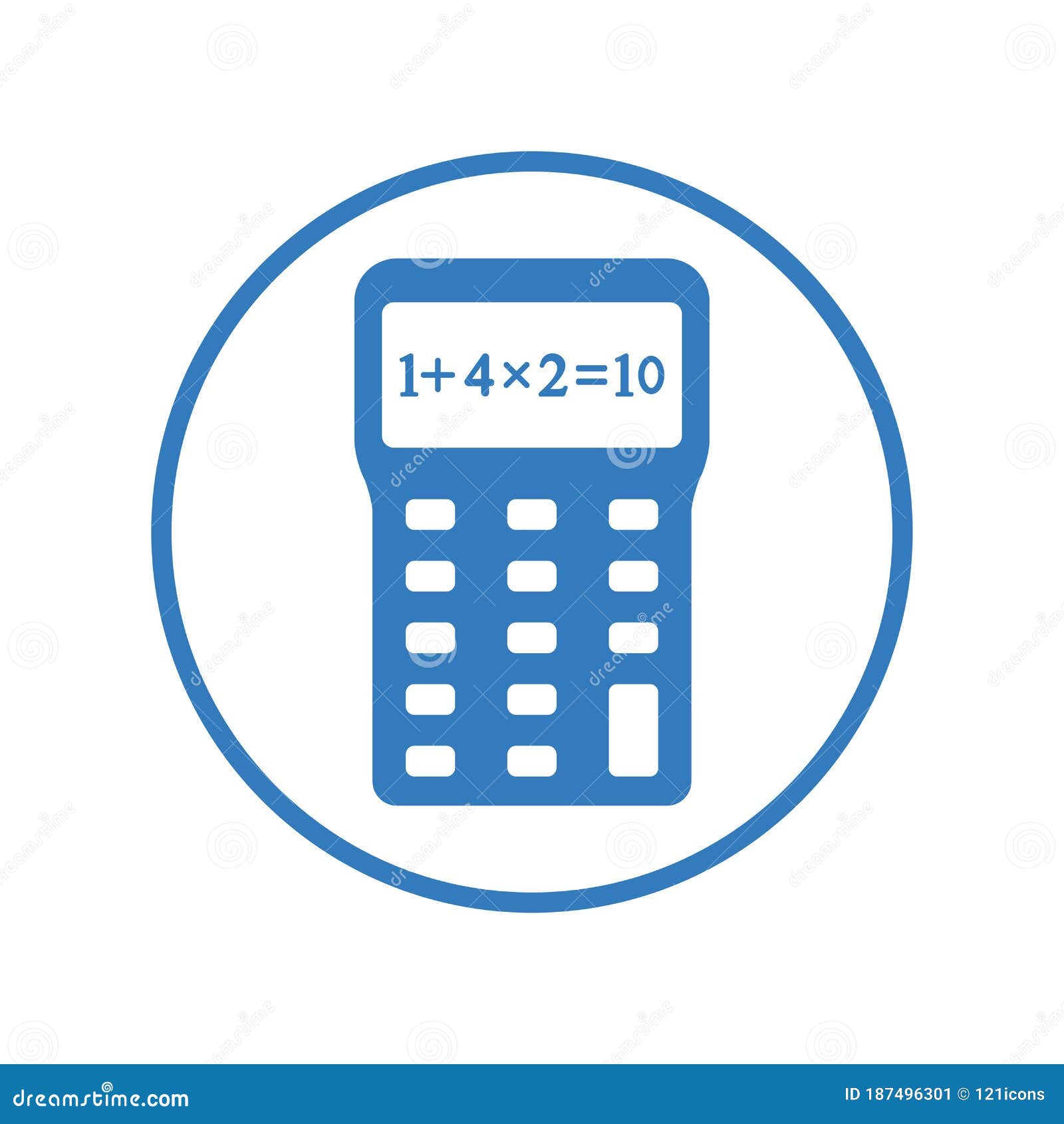 Digital Calculator Icon. Blue Vector Graphics Stock Vector ...