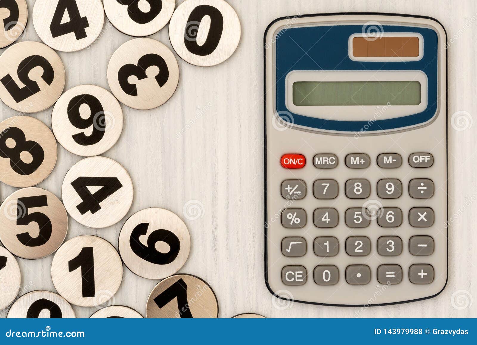 Digital Calculator and Metal Numbers Stock Photo - Image of mathematics ...