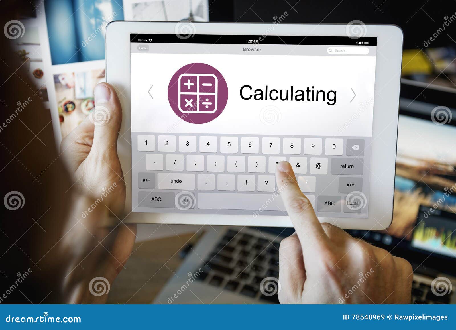 Digital Calculator Webpage Application Concept Stock Image - Image of ...