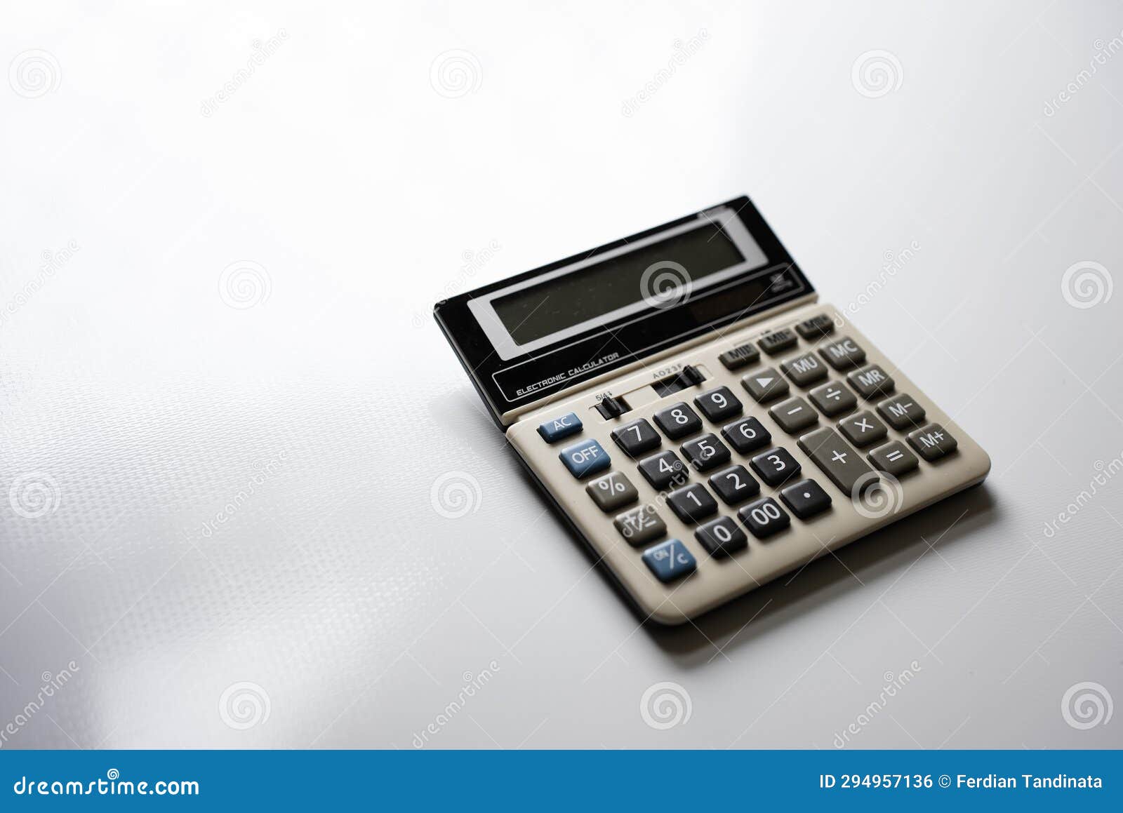 Digital Calculator on a White Background, Top View with White ...