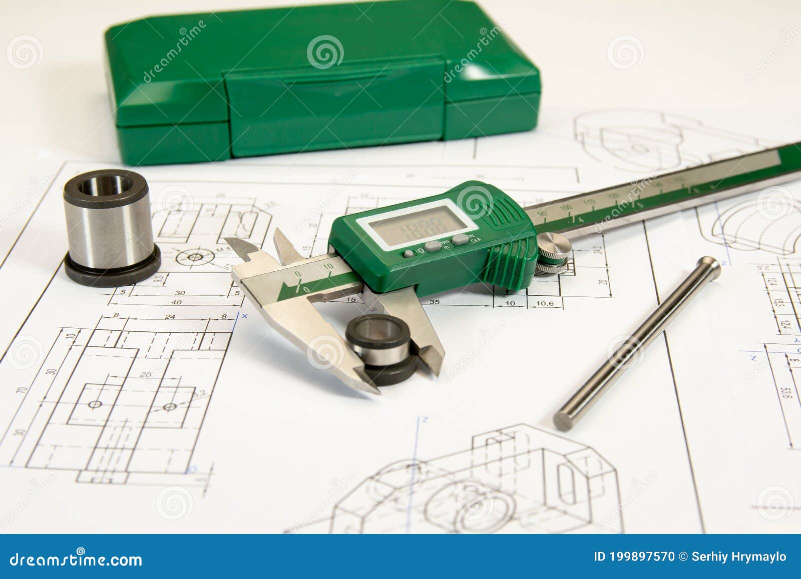 Digital caliper stock photo. Image of diameter, metal - 199897570