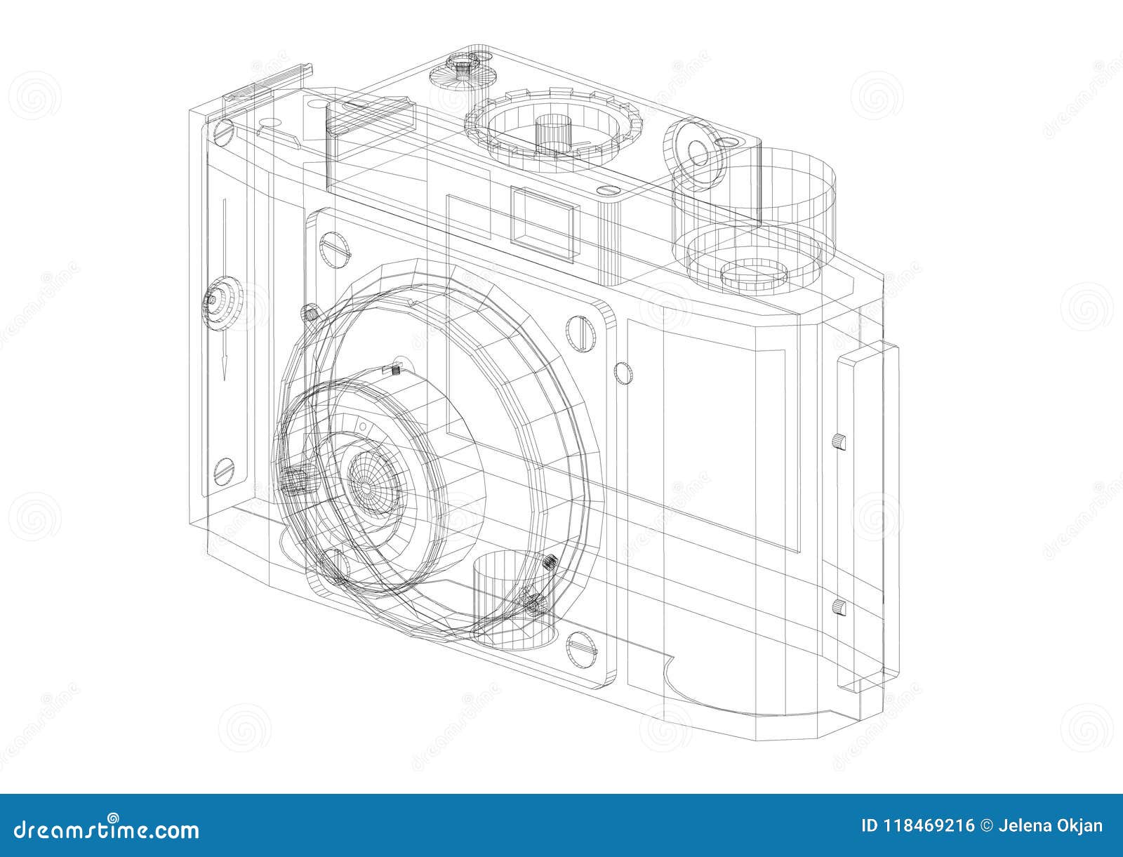 Digital Camera Architect Blueprint Stock Illustration - Illustration of ...