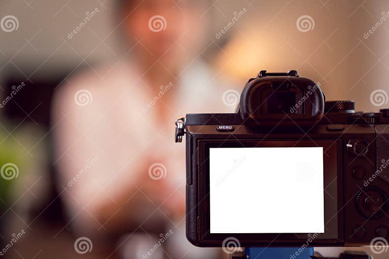 Digital Camera of Blank Screen for Template on Advertising. Stock Image ...