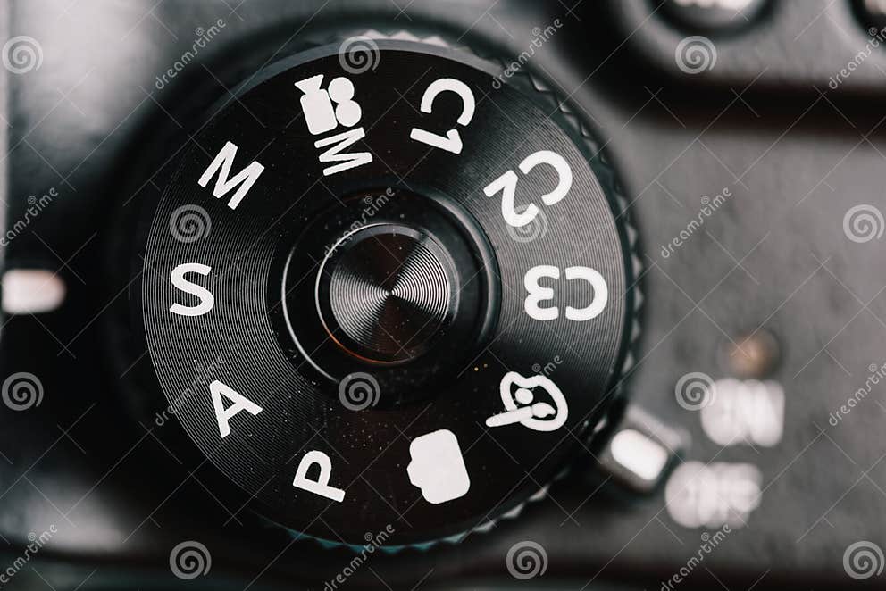 Digital Camera Control Dial Showing Aperture, Shutter Speed, Manual and ...
