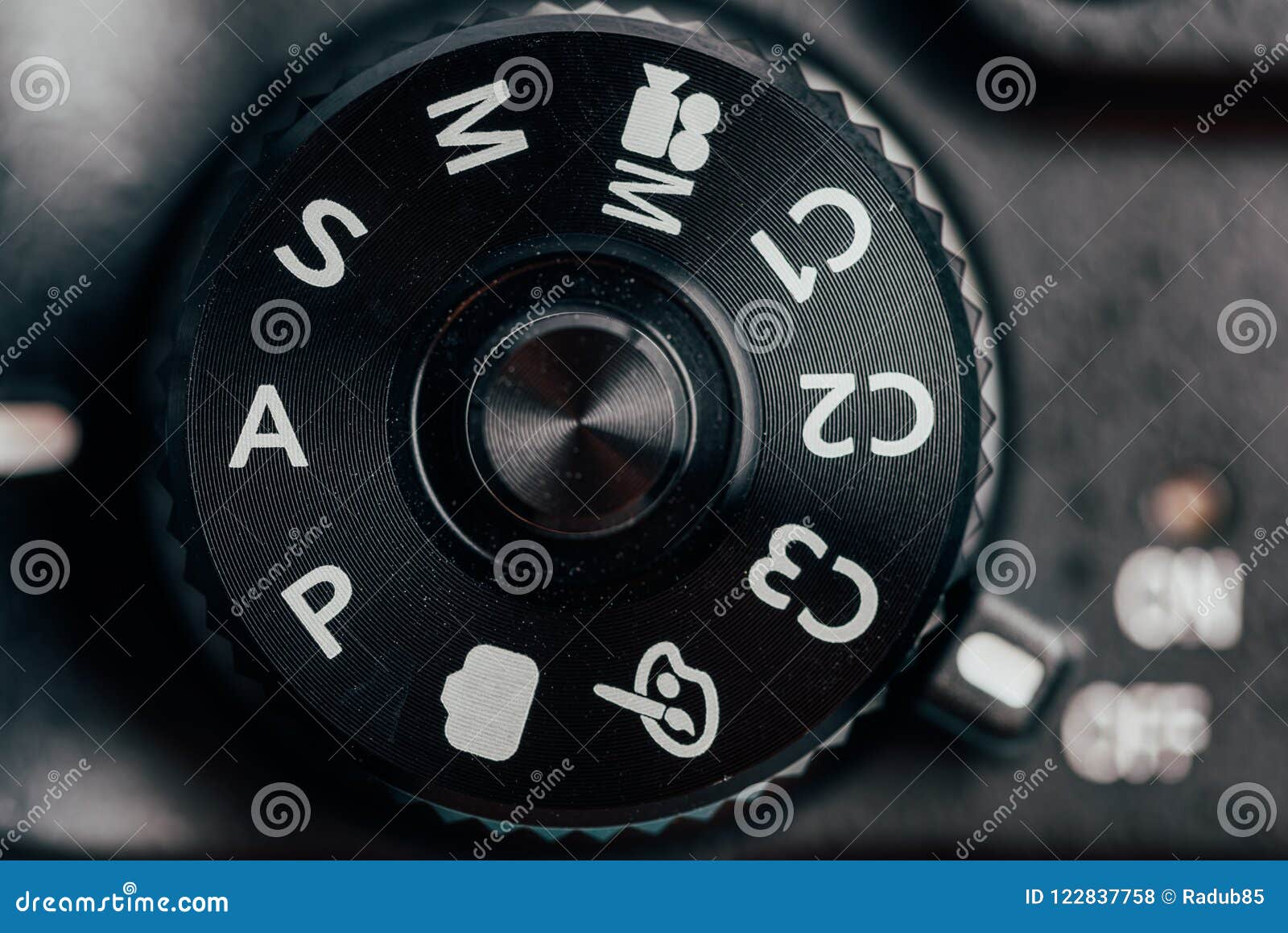 Digital Camera Control Dial Showing Aperture, Shutter Speed, Manual and ...