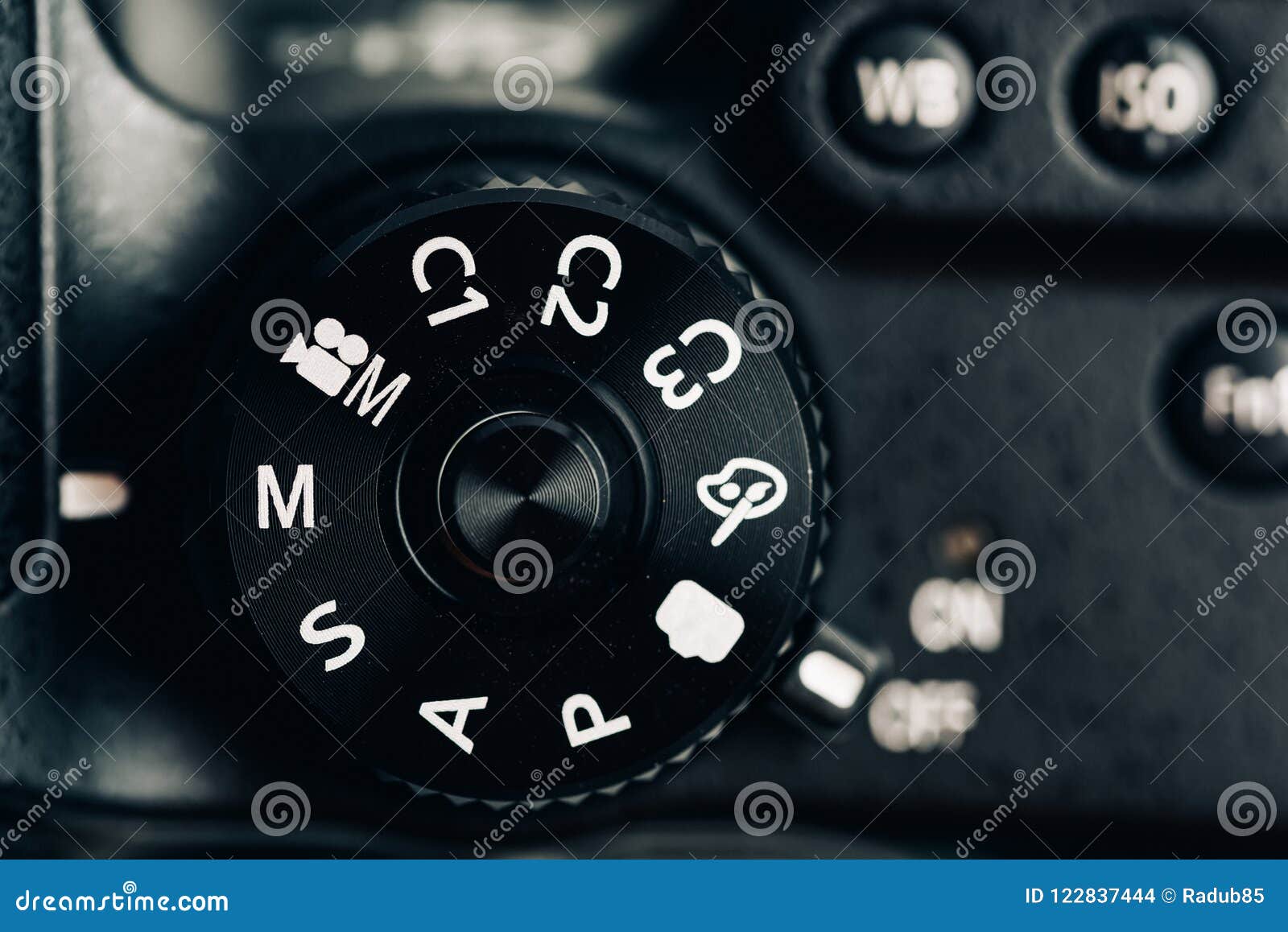 Digital Camera Control Dial Showing Aperture, Shutter Speed, Manual and ...