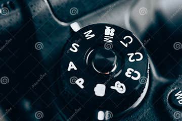 Digital Camera Control Dial Showing Aperture, Shutter Speed, Manual and ...