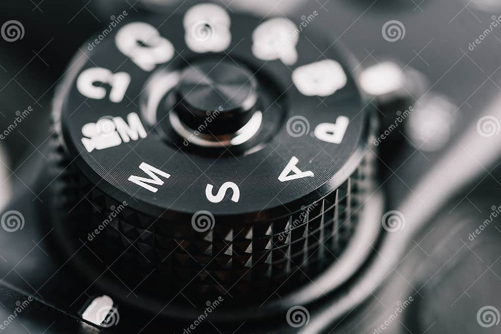 Digital Camera Control Dial Showing Aperture, Shutter Speed, Manual and ...