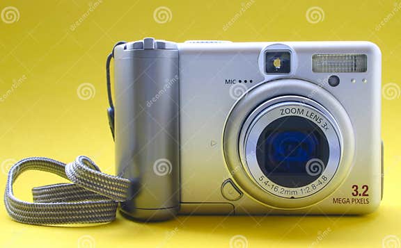 Digital Camera - Front View Stock Photo - Image of contacts, equipment ...