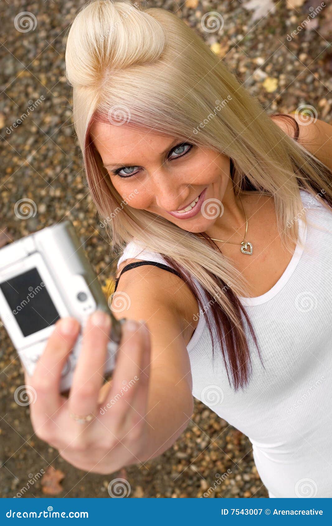 Digital Camera Fun stock image. Image of blonde, aiming - 7543007