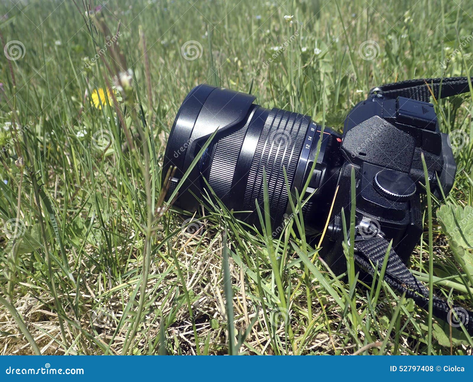 Digital camera on grass stock photo. Image of close, daylight - 52797408