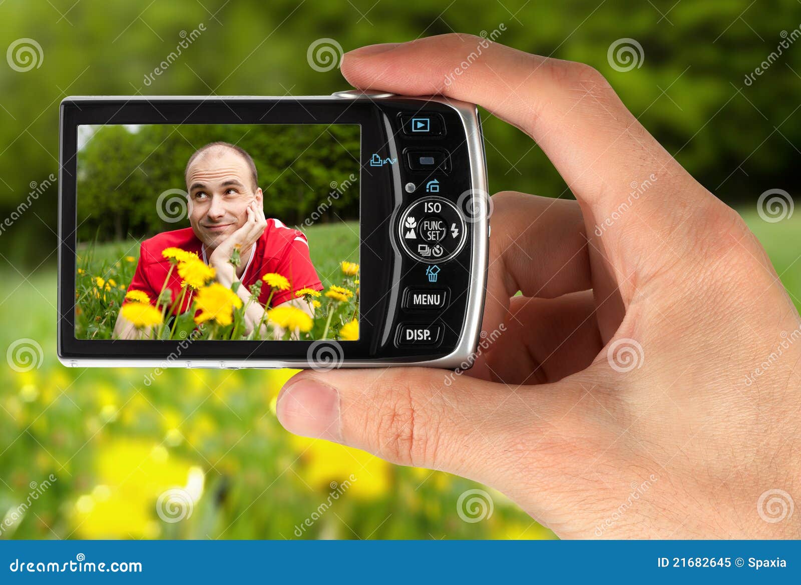 Digital camera in a hand stock image. Image of technology - 21682645