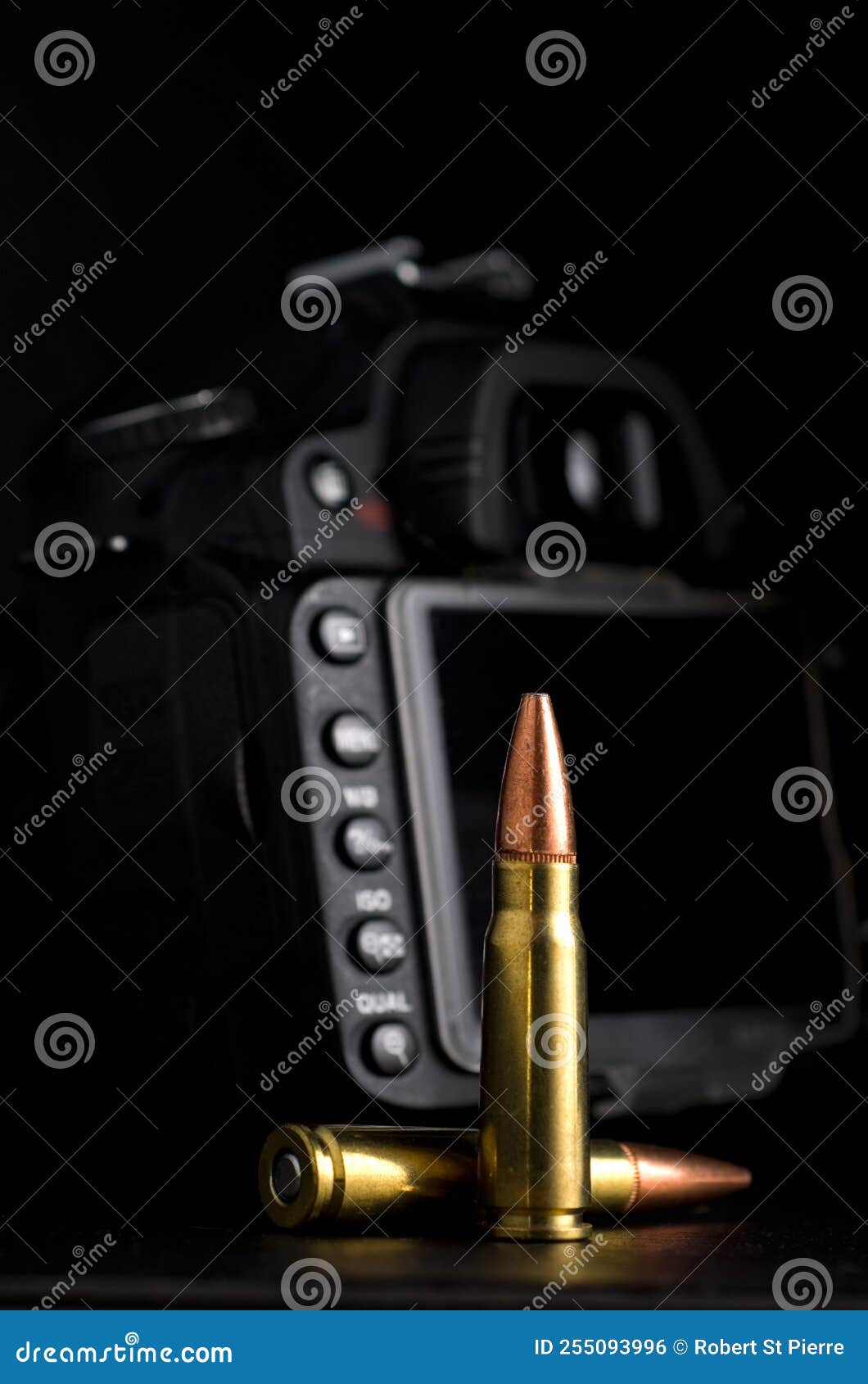 Digital Camera with Large Caliber Bullets Stock Photo - Image of ...