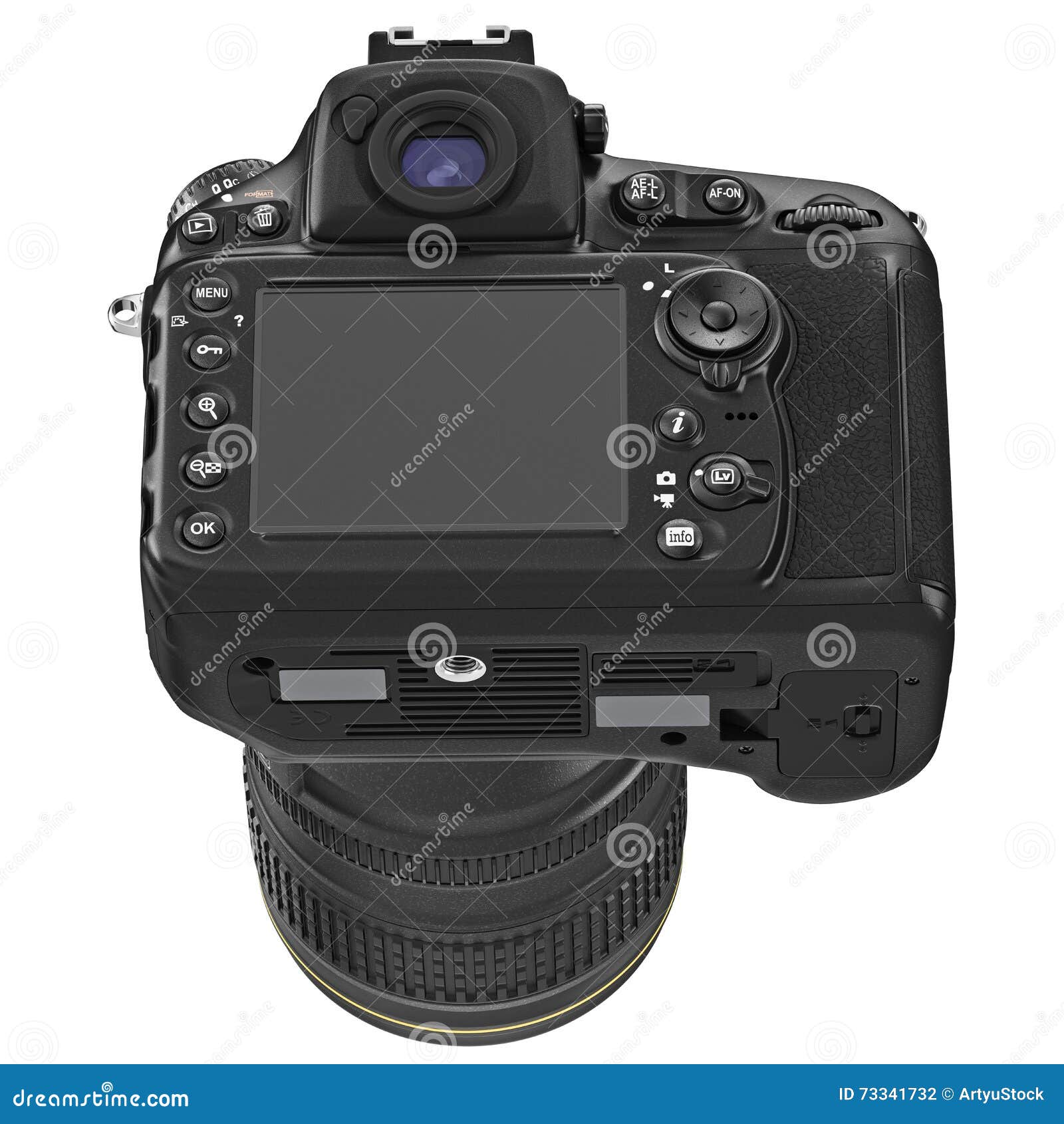 Digital Camera, Large Display, Back View Stock Illustration ...