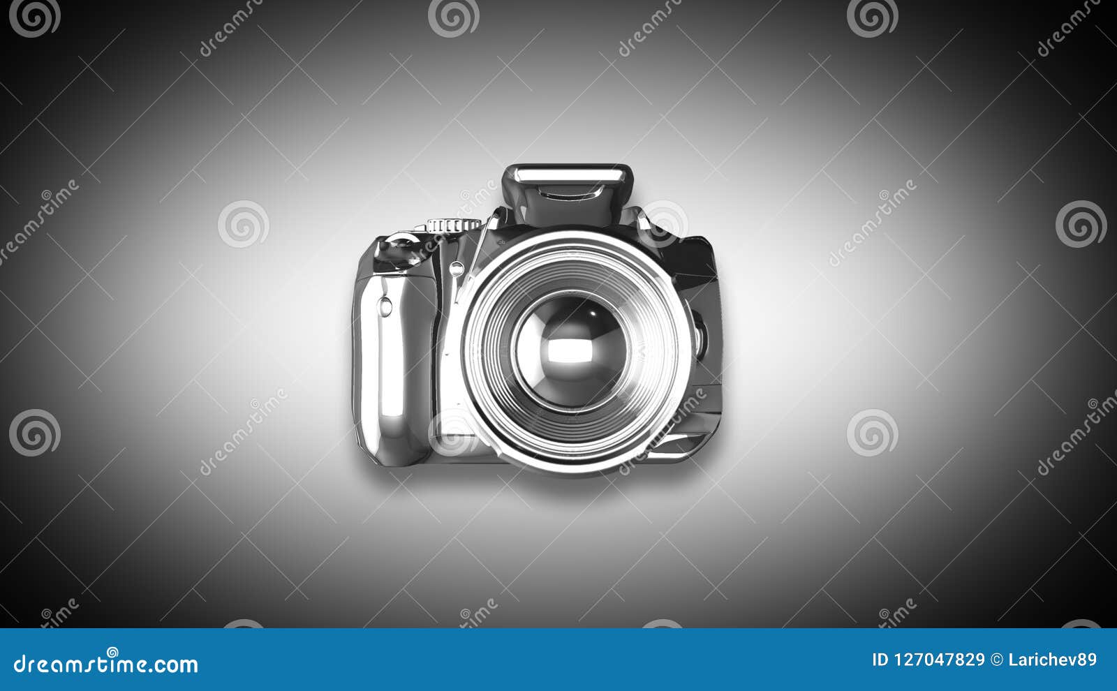 Digital Camera from Metal Isolated on a White. 3D Render Stock Image ...