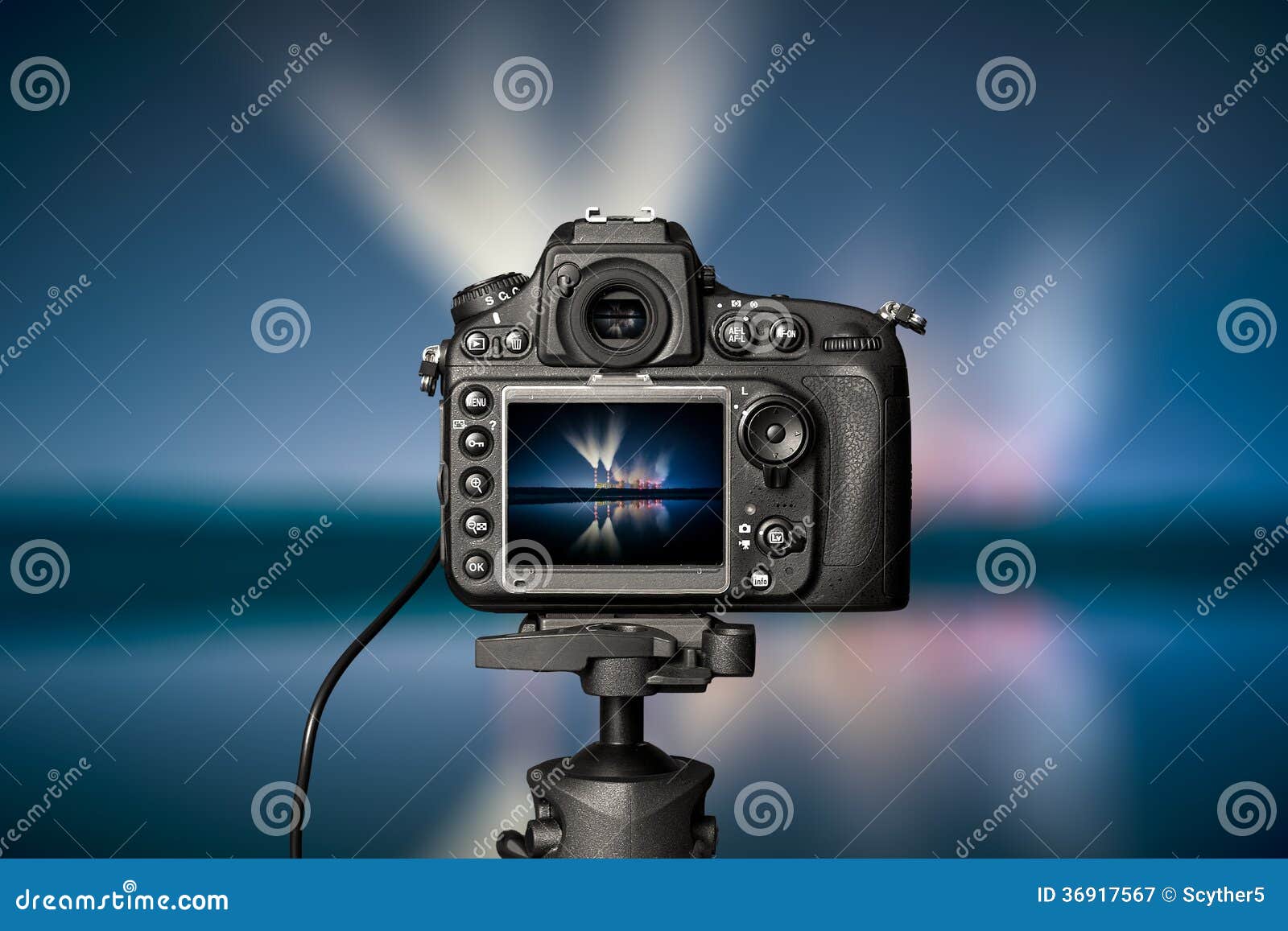 Digital Camera the Night View Stock Illustration - Illustration of ...