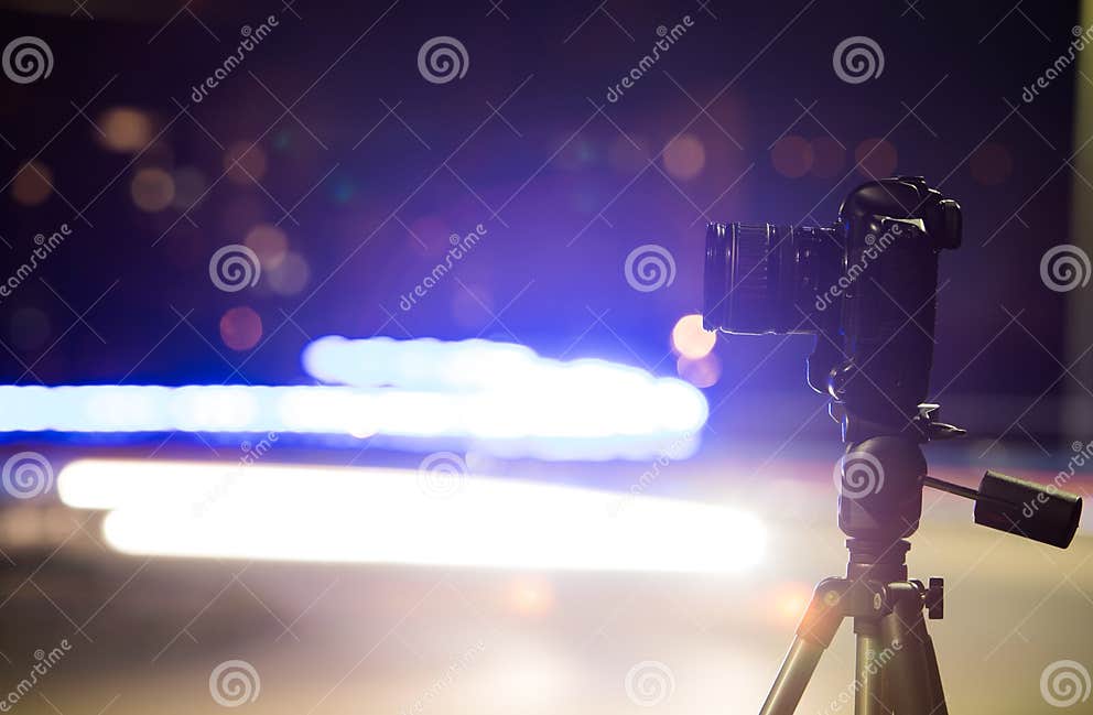 Digital Camera the Night View of City. Stock Photo - Image of macro ...