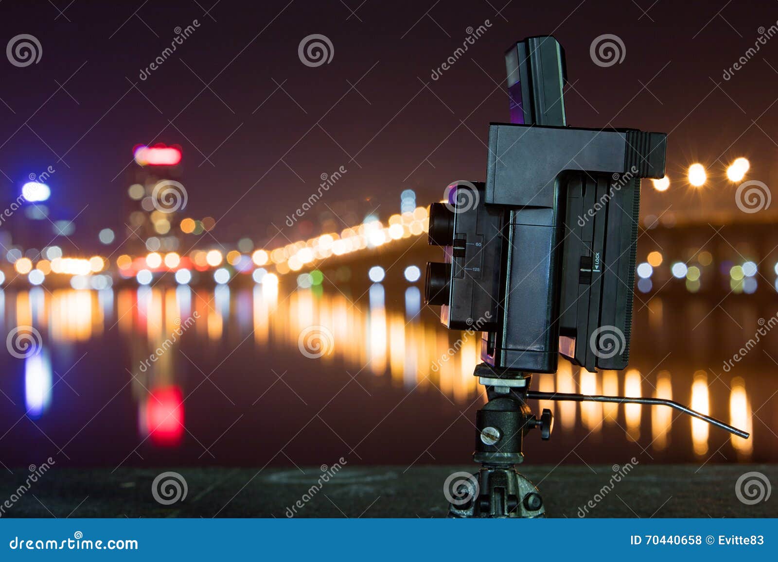 Digital Camera the Night View of City. Stock Photo - Image of macro ...