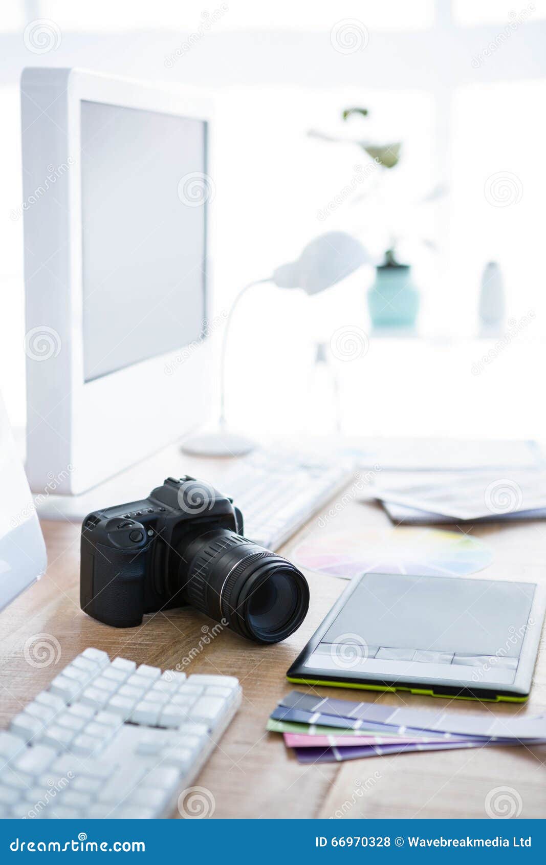 Digital Camera on an Office Desk Stock Photo - Image of film, bureau ...