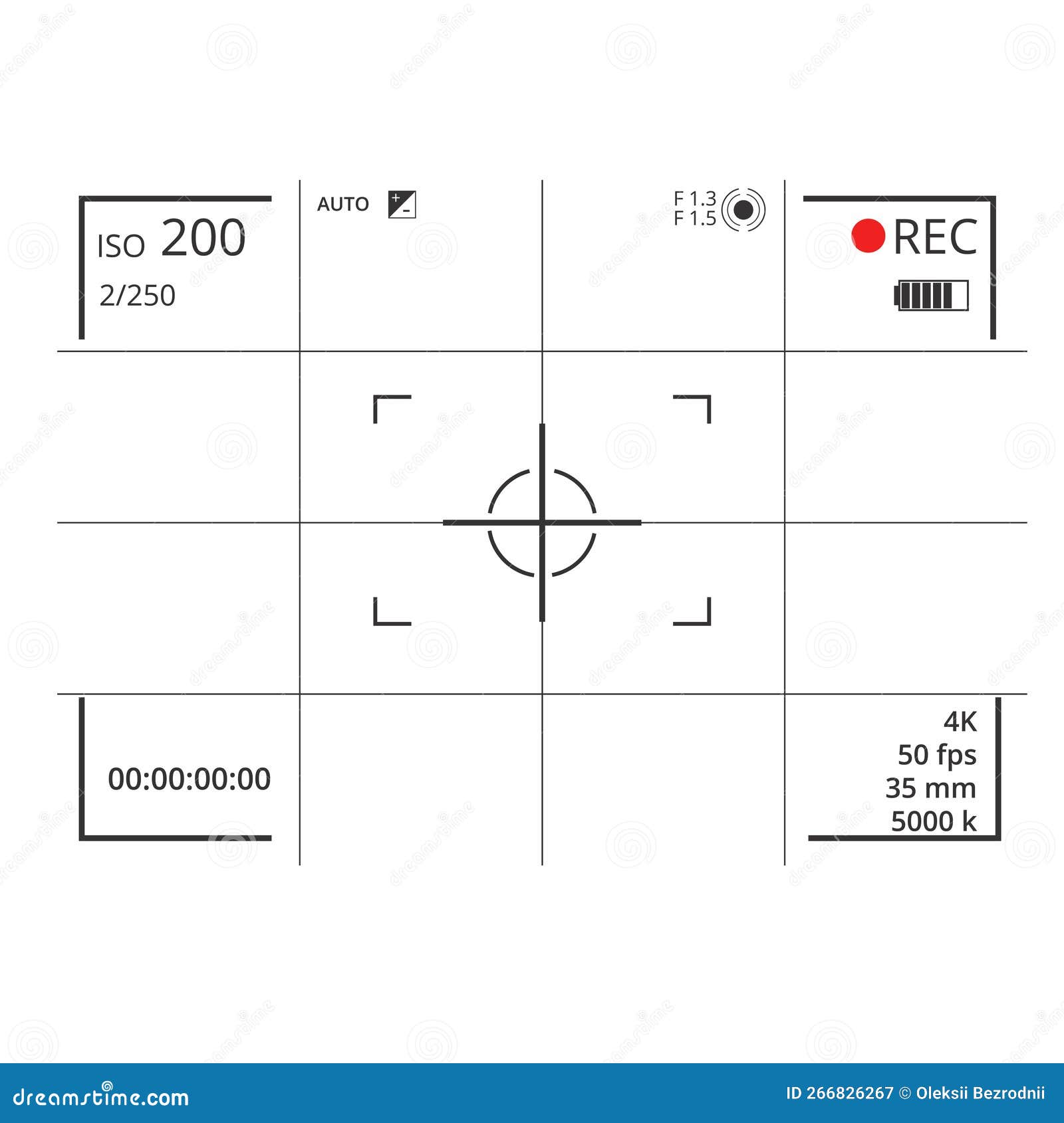 Digital Camera with Screens of Shooting Modes Template Stock Vector ...