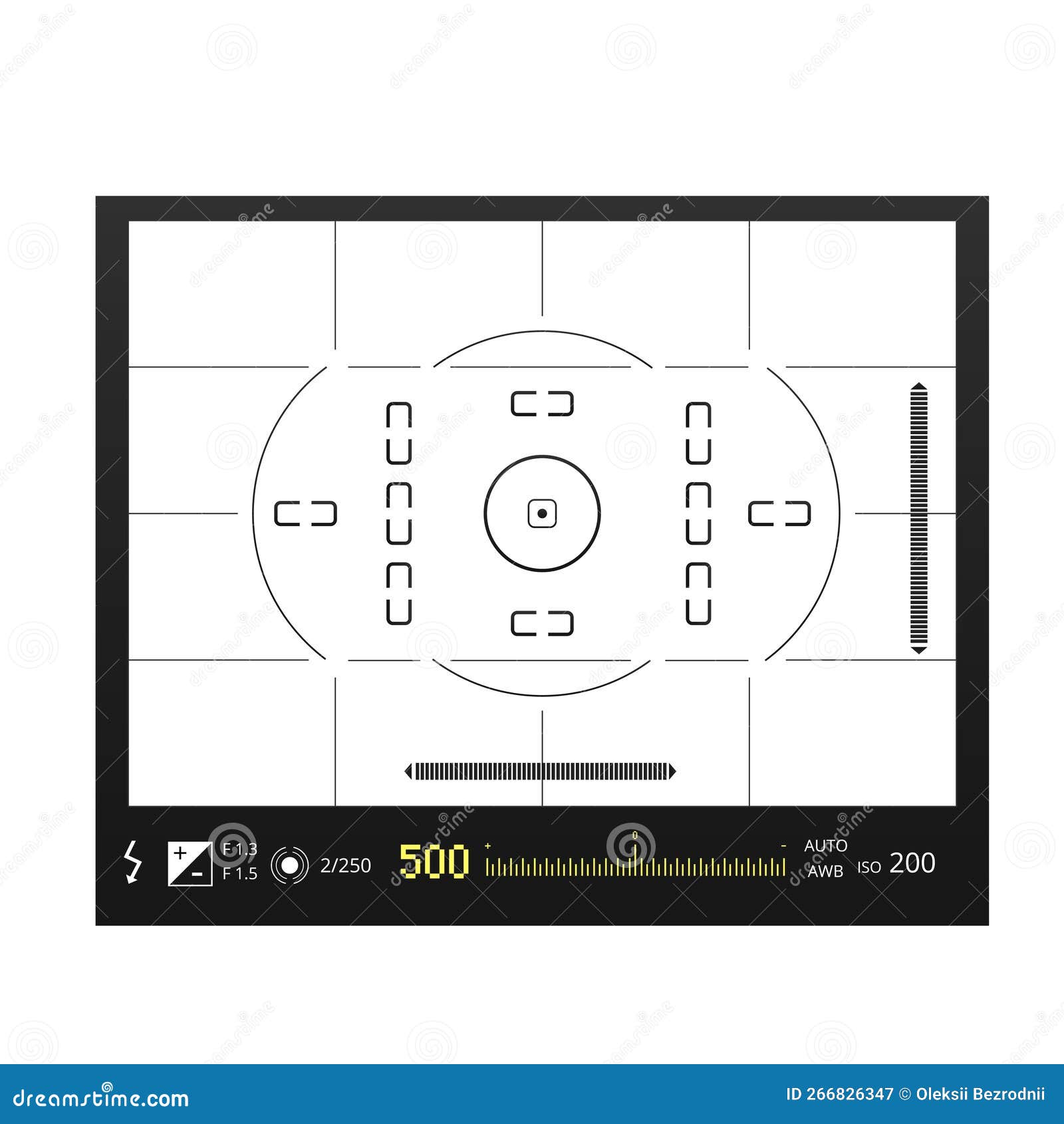 Digital Camera with Screens of Shooting Modes Template Stock Vector ...