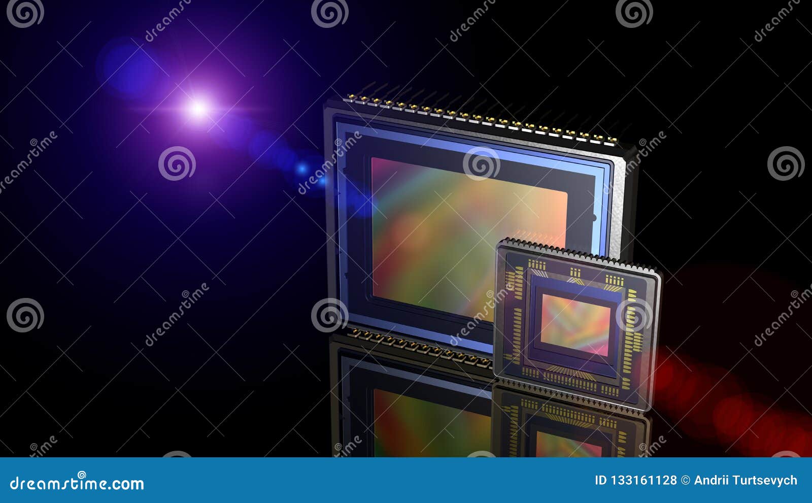 Digital Camera Sensor Compared To Phone Matrix Stock Illustration ...