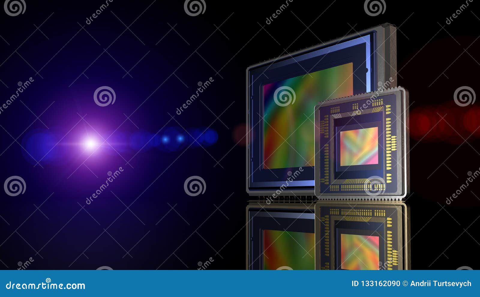 Digital Camera Sensor Compared To Phone Matrix Stock Illustration ...