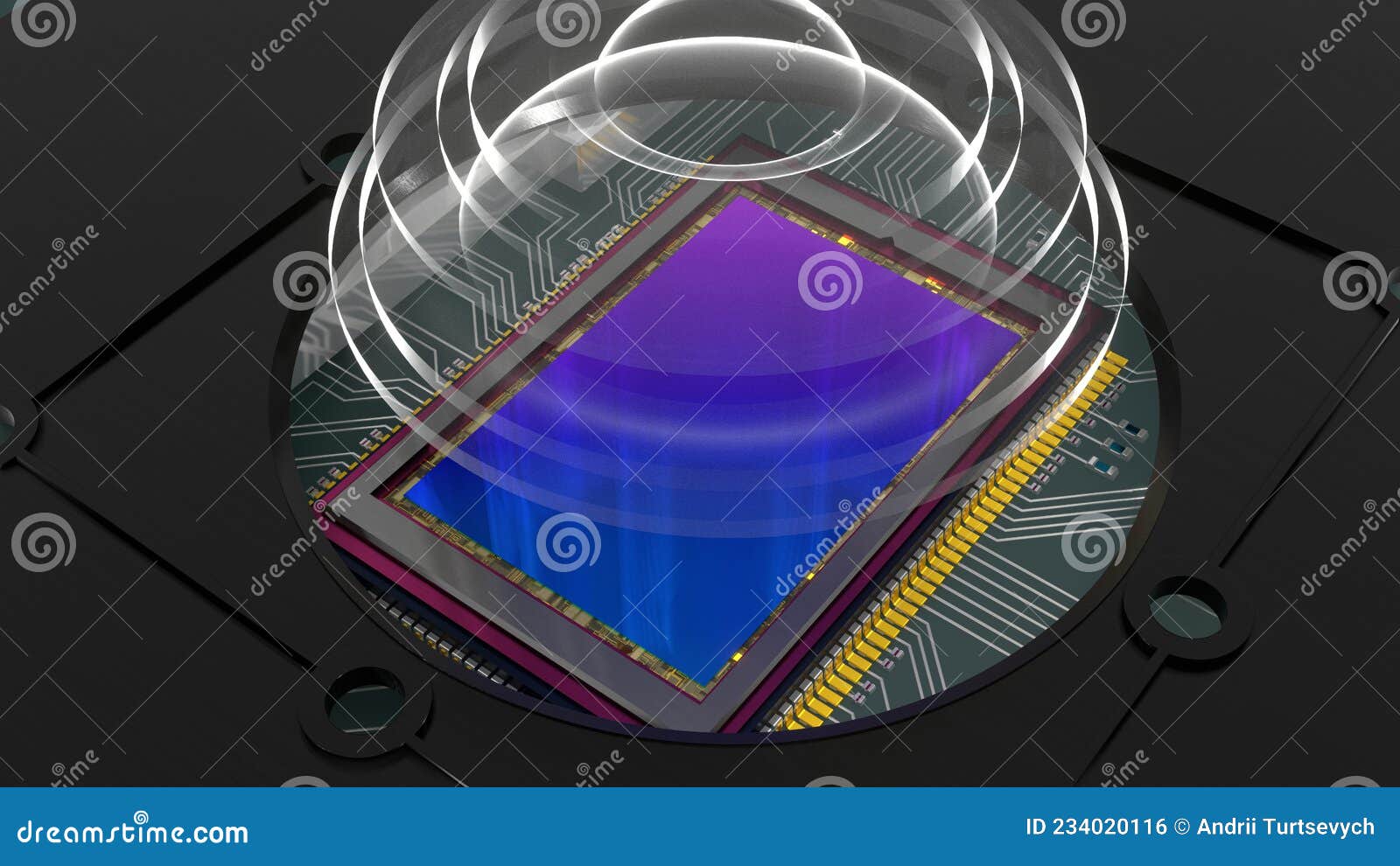 Digital Camera Sensor on Printed Circuit Board with Optic Elements ...